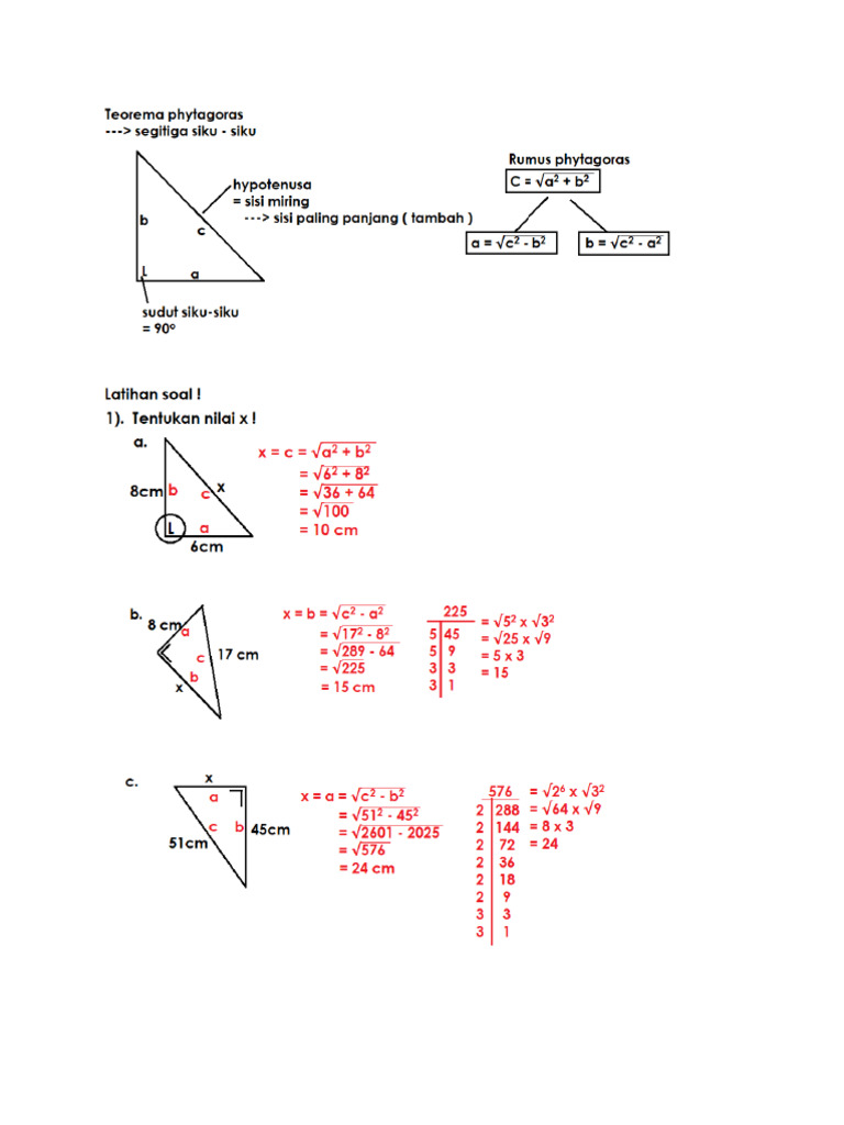 Teorema Phytagoras Part 1 | PDF