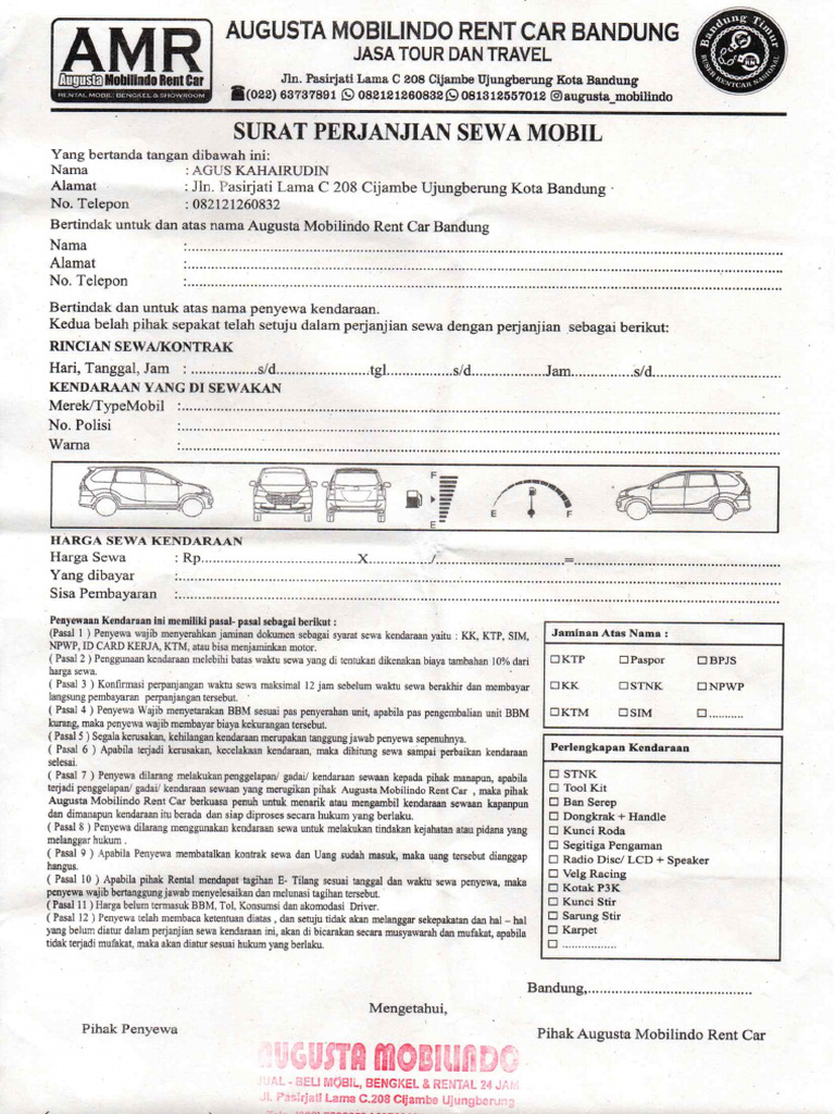 Sewa Mobil PDF | PDF