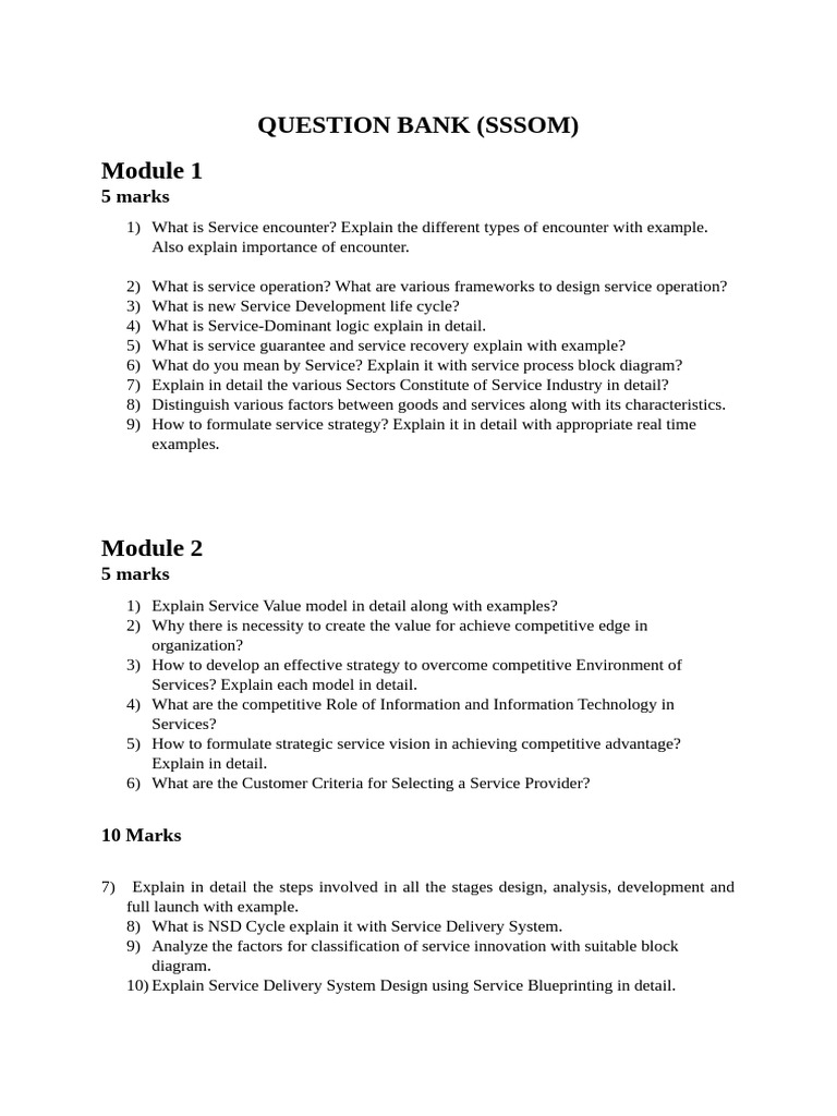 Module 1,2,3,4,5,6 Questions - SSSOM | PDF | Supply Chain | Forecasting