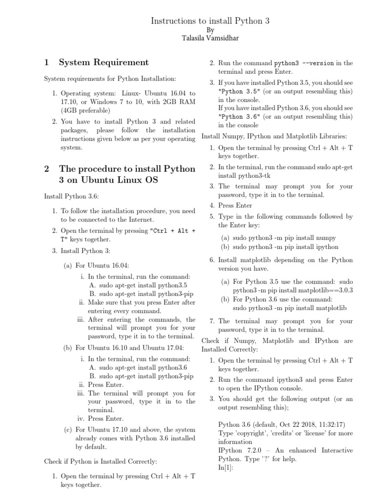 Python 3.4.3 Installation Sheet English (2) | PDF | Command Line Interface | Installation ...