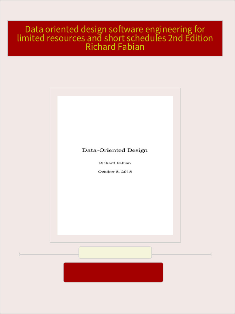 Immediate Download Data Oriented Design Software Engineering For Limited Resources And Short