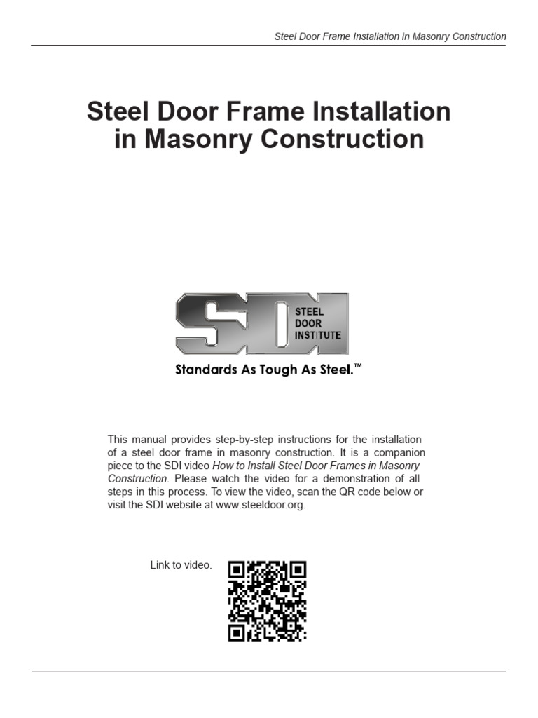 steeldoorinstallationinmasonryconstruction | PDF | Door | Masonry