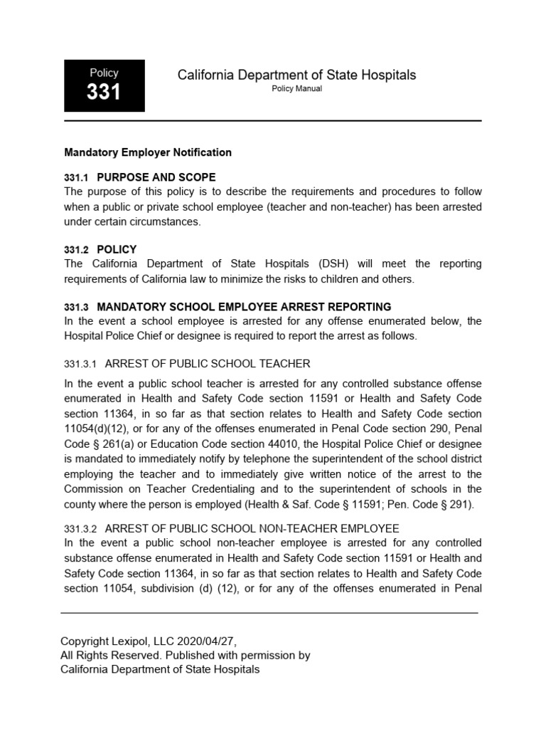 Mandatory Employer Notification | PDF | Government | Crimes