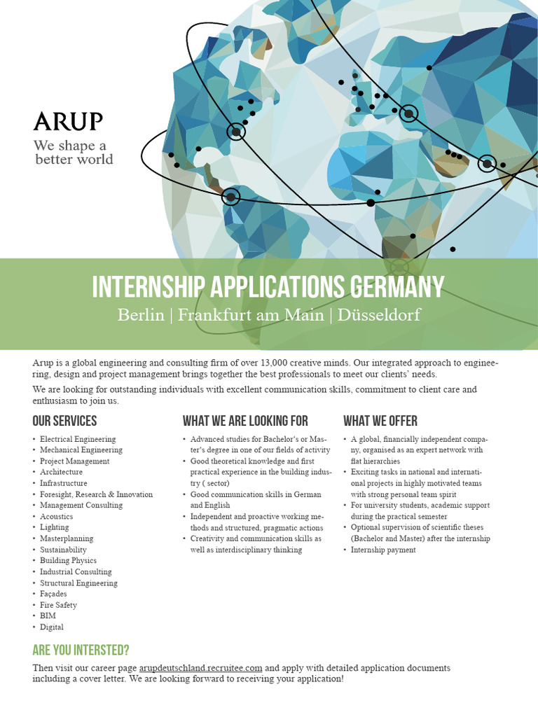 Arup Internship - All Departments - 2019 | PDF