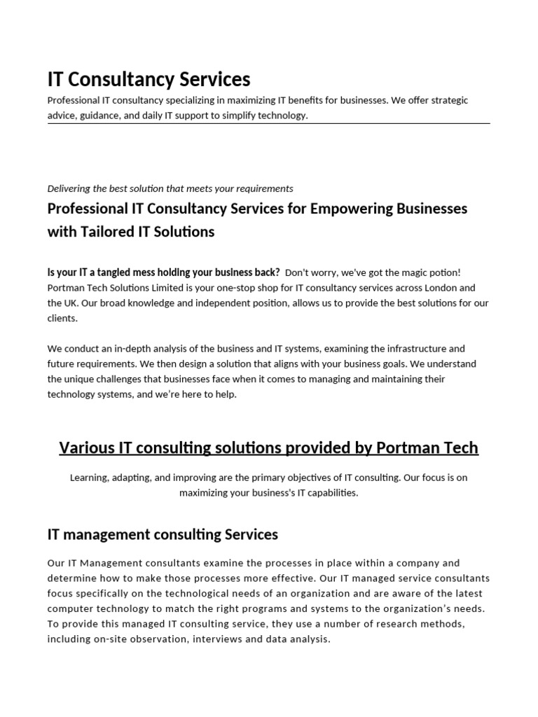 IT Consultancy Services Final | PDF | Computer Security | Security