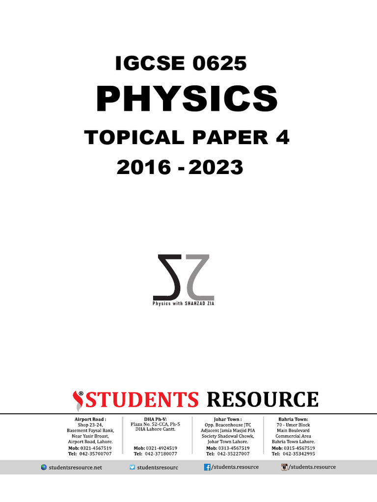 IGCSE Physics P4 Topical Final 2023 | PDF | Acceleration | Force