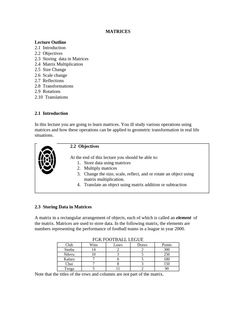 Lect2 | PDF | Matrix (Mathematics) | Cartesian Coordinate System