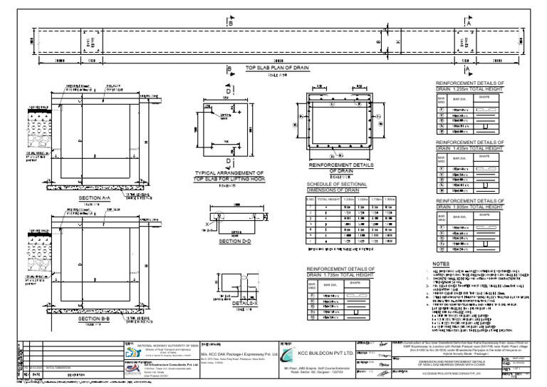 Drain Dimension & Reinforcement Details | PDF | Road Infrastructure ...