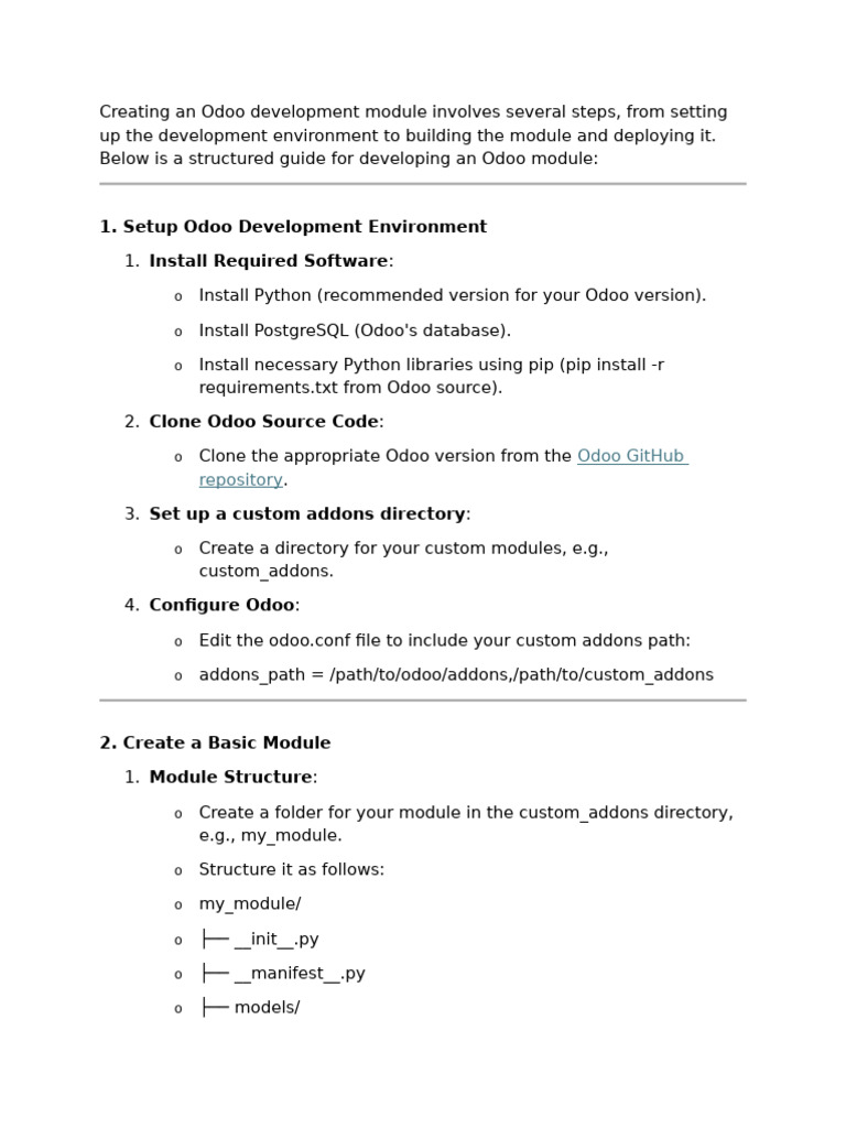 Creating An Odoo Development Module Involves Several Steps Pdf Directory Computing Comma 5618