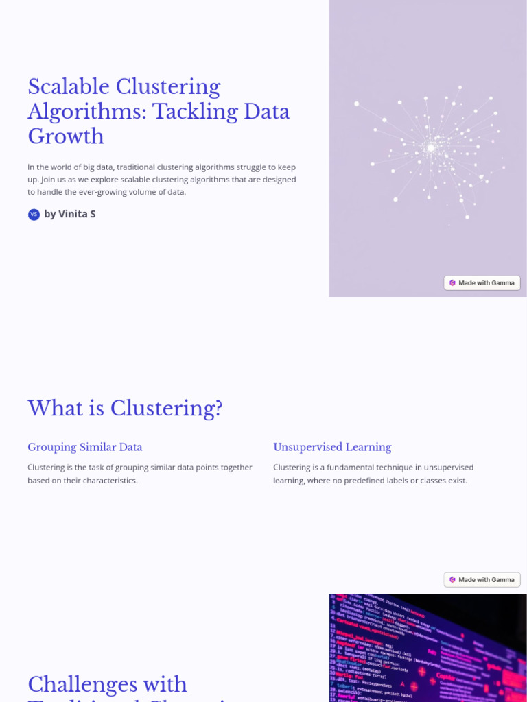 Scalable Clustering Algorithms Tackling Data Growth Pdf Cluster Analysis Scalability