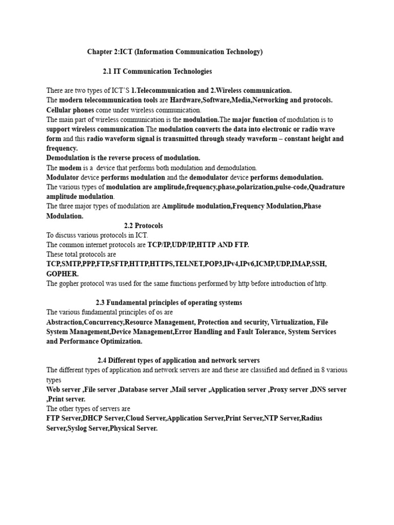 Chapter 2 Ict Information Communication Technology 2 1 To 2 9 Pdf Load Balancing