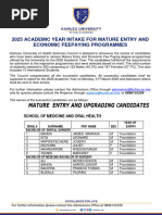 KUHeS 2025/2026 Postgraduate Selection | PDF | Academic Degree ...