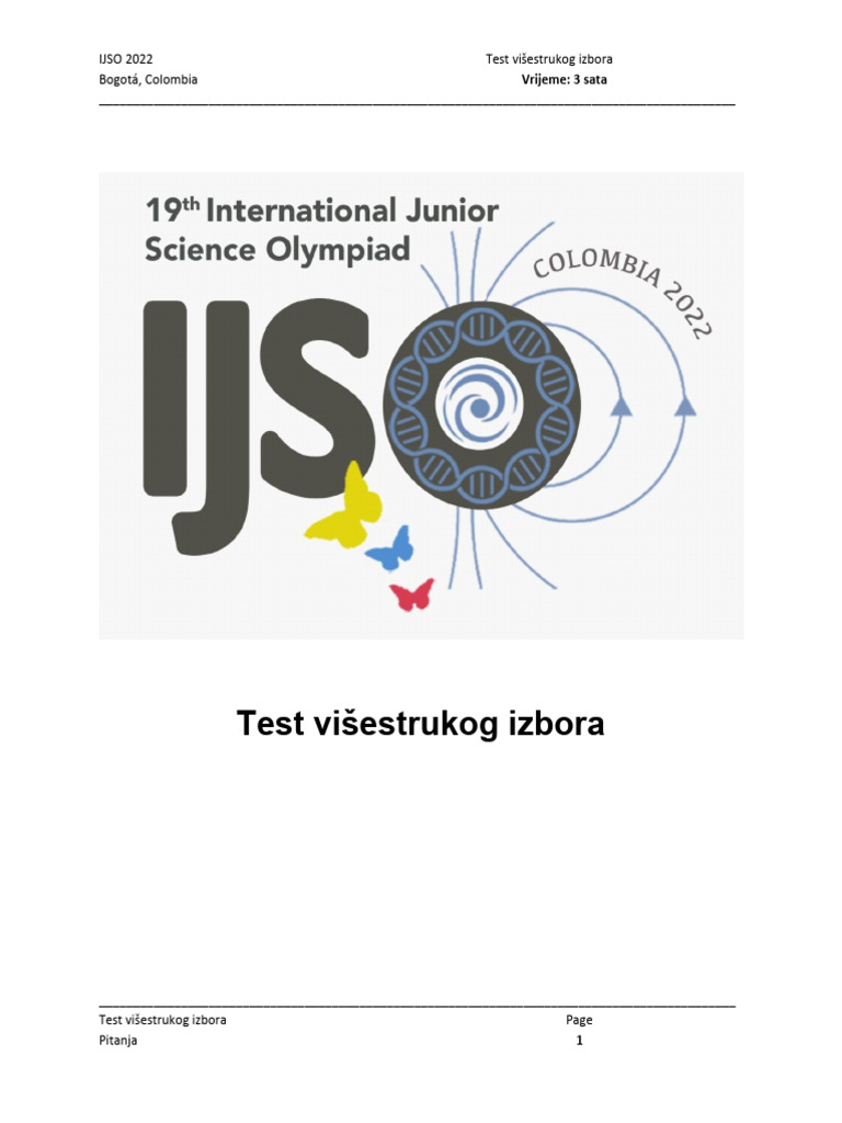 2022 - IJSO - MSQ - Croatia - Test 1 | PDF