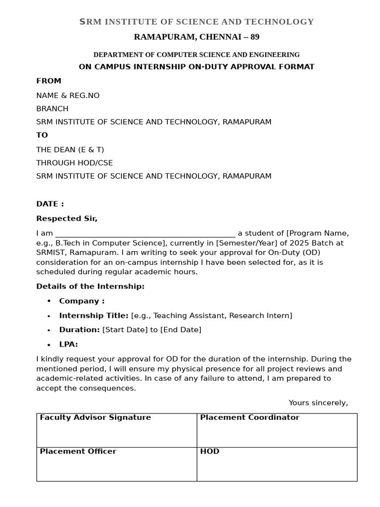 Internship Format-1 | PDF