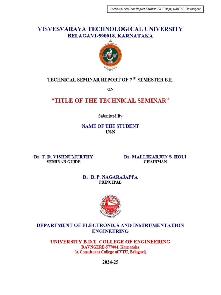 SeminarReport_FrontPage-Certificate | PDF