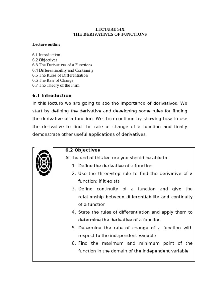 Lect6 | PDF | Derivative | Demand