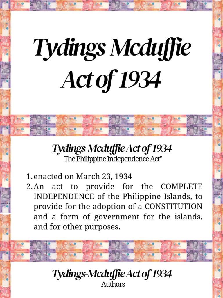 Tydings Mcduffie Act of 1934.PDF | PDF | Philippines | Economies
