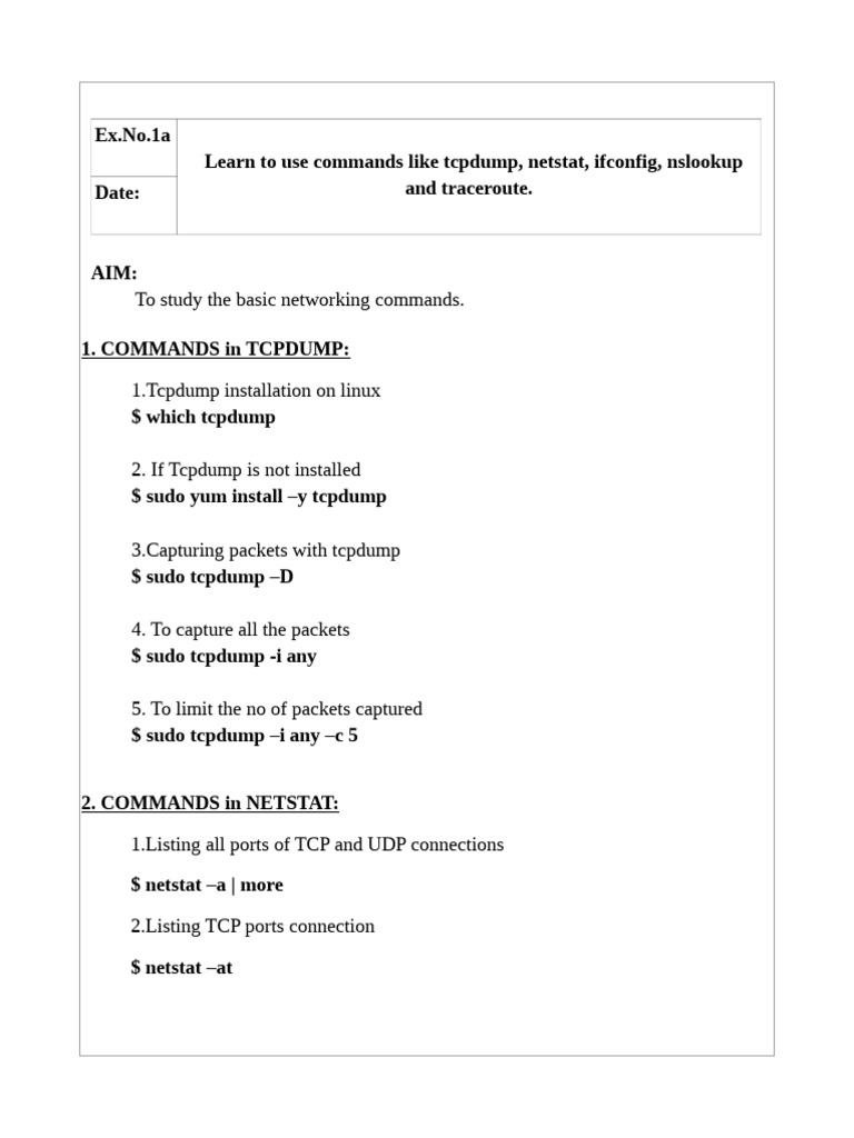 Networking Commands & Java Sockets | PDF | Transmission Control Protocol | Internet Protocols