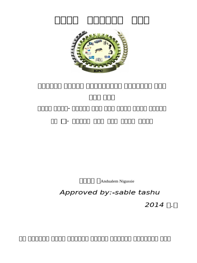 Approved By:-Sable Tashu 2014 .: Andualem Nigussie | PDF