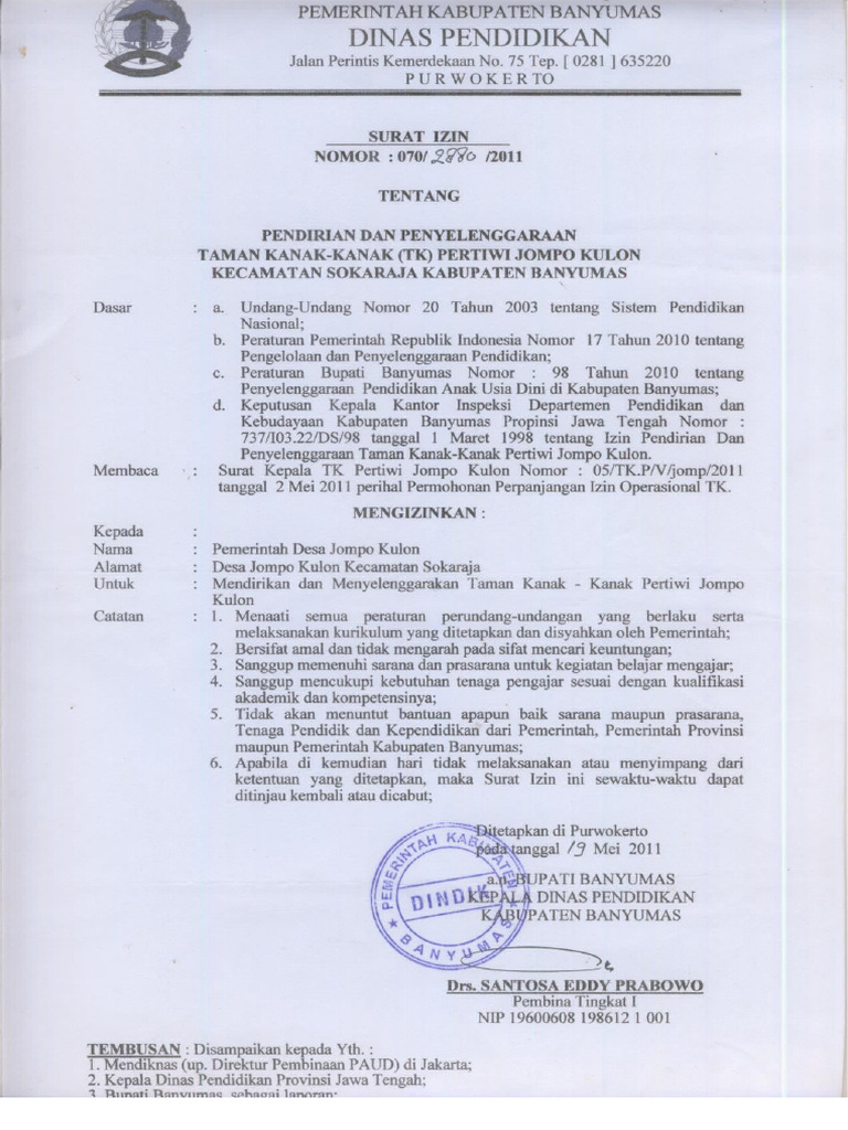 SK IJIN OPERASIONAL | PDF