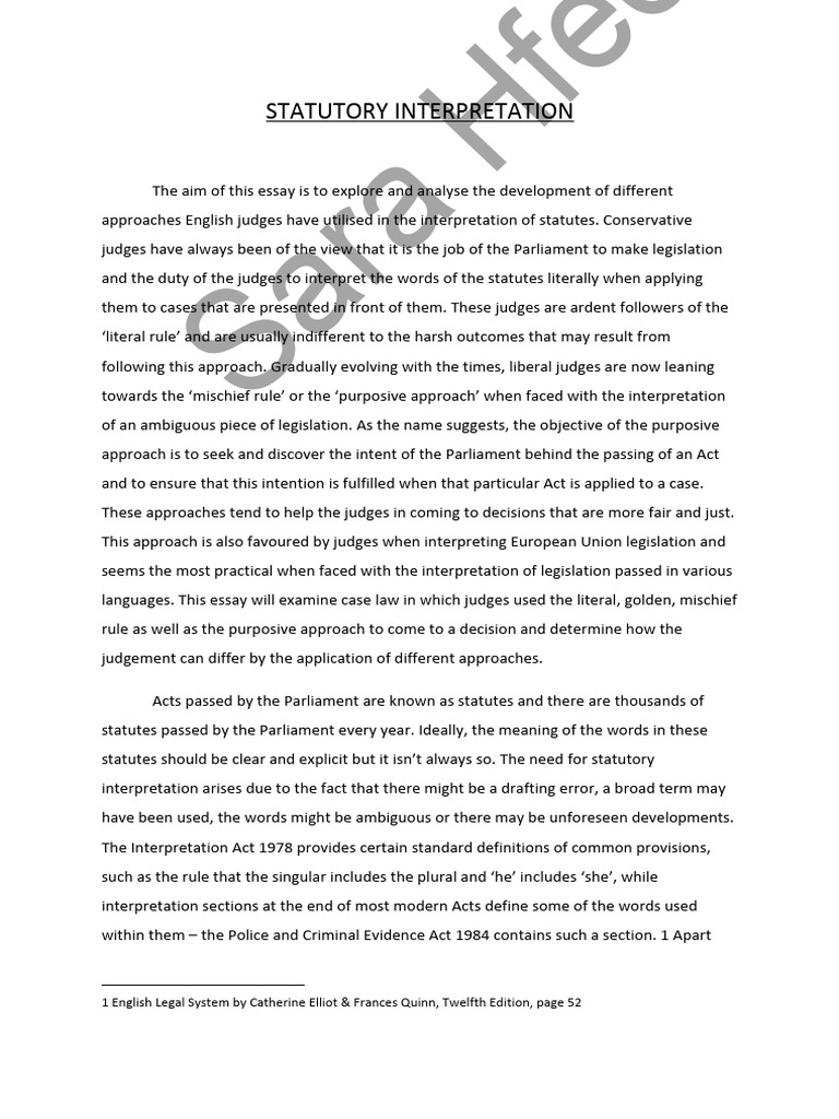 Statutory Interpretation | PDF | Plain Meaning Rule | Statutory ...