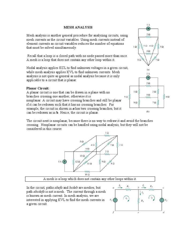 Day 6 Notes Mesh Analysis | PDF | Determinant | Matrix (Mathematics)