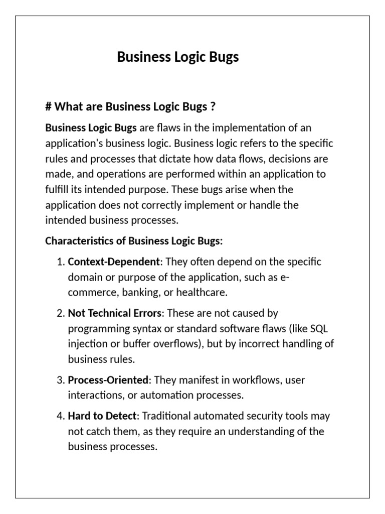 Business Logic Bugs task 14 | PDF | Software Bug | Software Testing Business Logic Bugs task 14 | PDF | Software Bug | Software Testing