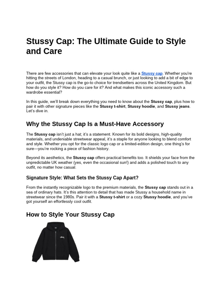 Stussy Cap: Style and Care Guide | PDF | Clothing | Style