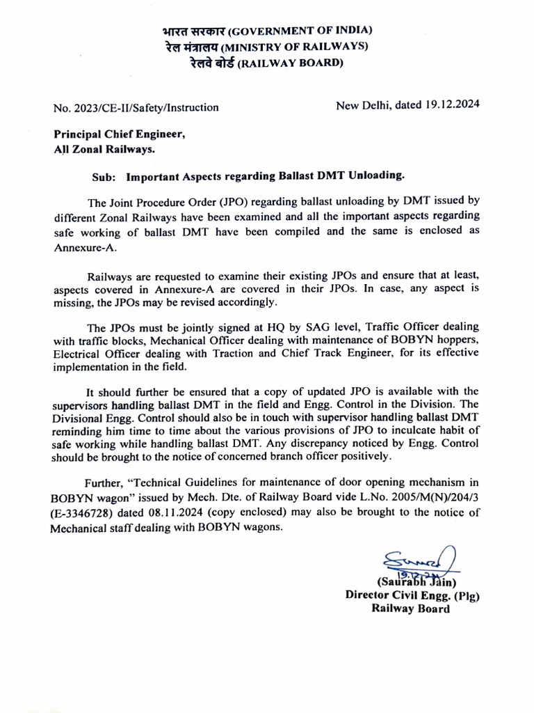 Ballast DMT Unloading Guidelines | PDF | Rail Transport