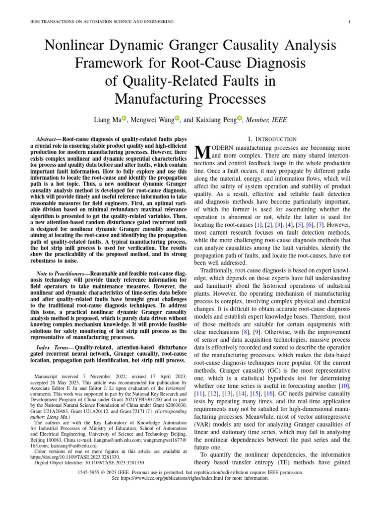 Nonlinear Granger Causality in Manufacturing | PDF | Time Series ...