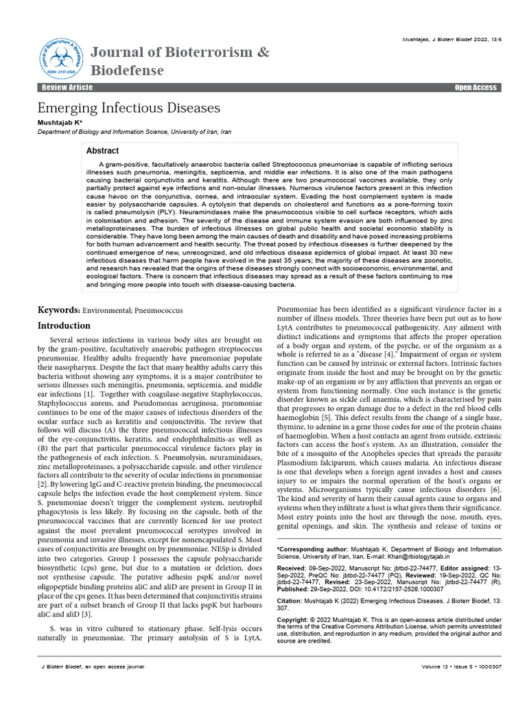 Emerging Infectious Diseases | PDF | Infection | Pathogen