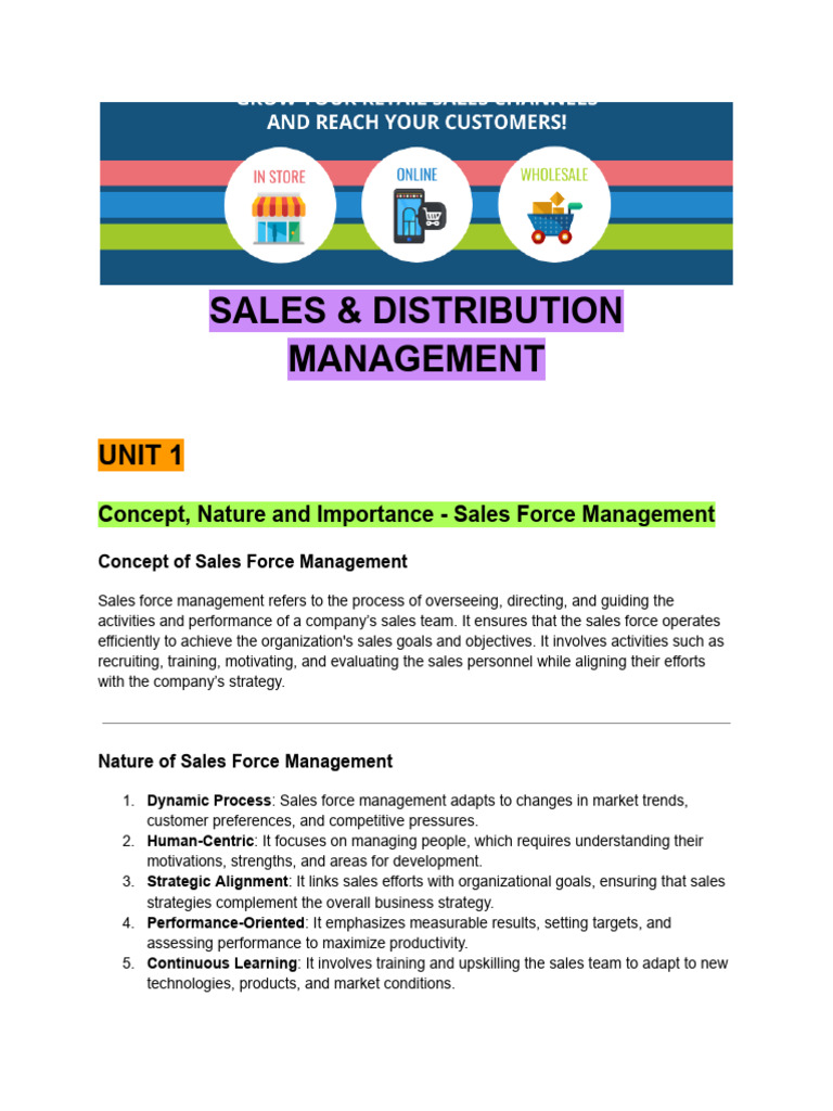 Sales & Distribution Management | PDF | Sales | Goal