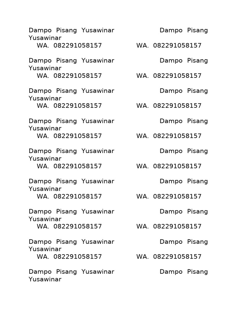 Dampo Pisang Yusawinar | PDF