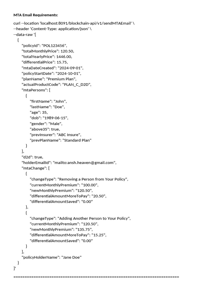 MTAEmailController Requirements Document | PDF