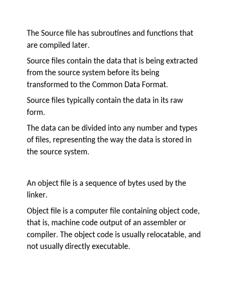 Source vs. Object File Explained | PDF