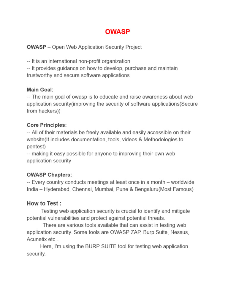 owasp - Google Docs | PDF | Security | Computer Security