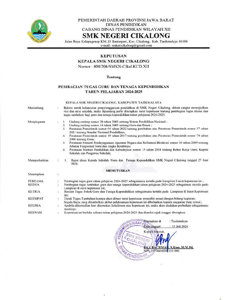 SK.KBM TAHUN 2024-2025 SMT GANJIL | PDF