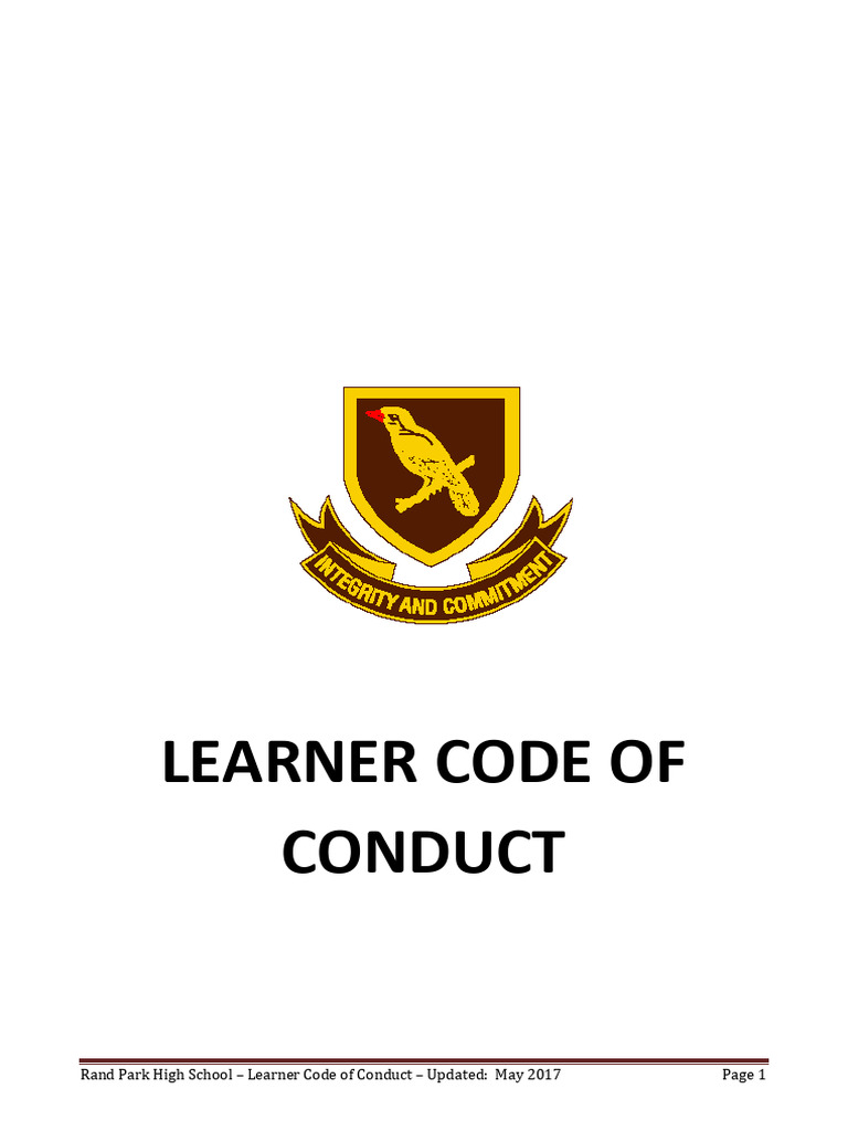 Learners Code of Conduct | PDF | Disciplines | Learning