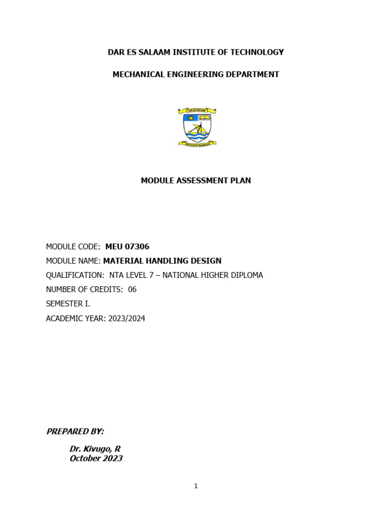 Module Assessment Plan 2023-2024 | PDF | Curriculum