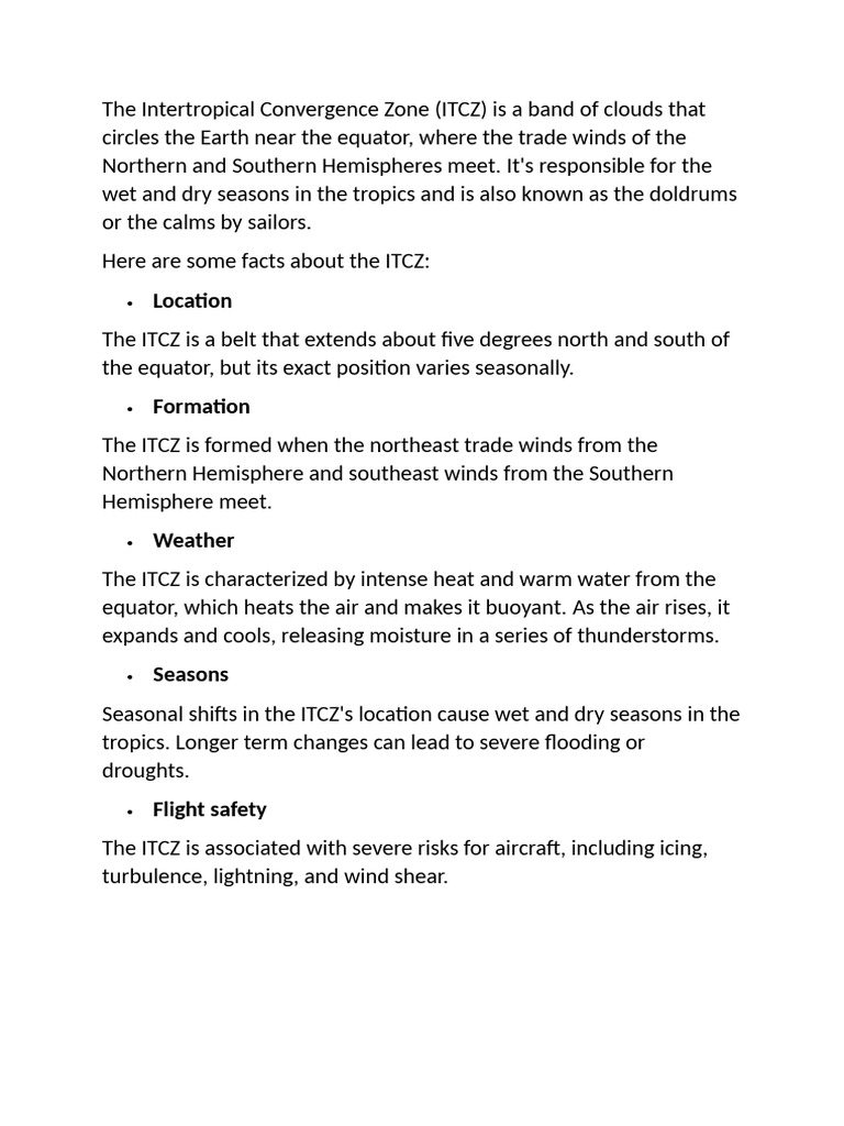 Understanding the Intertropical Convergence Zone | PDF