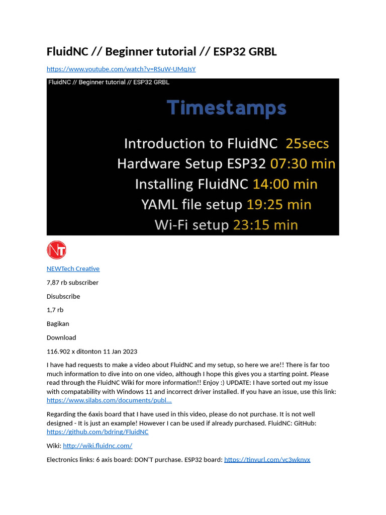 Beginner's Guide to FluidNC Setup | PDF