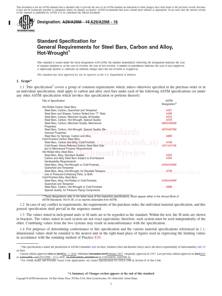 ASTM-A29-A29M-16 | PDF | Steel | Heat Treating