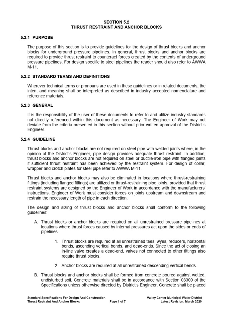 Thrust Restraint Guidelines for Pipelines | PDF | Pipe (Fluid ...