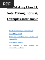 Note Making Format and Examples | PDF | Compost | Well Being