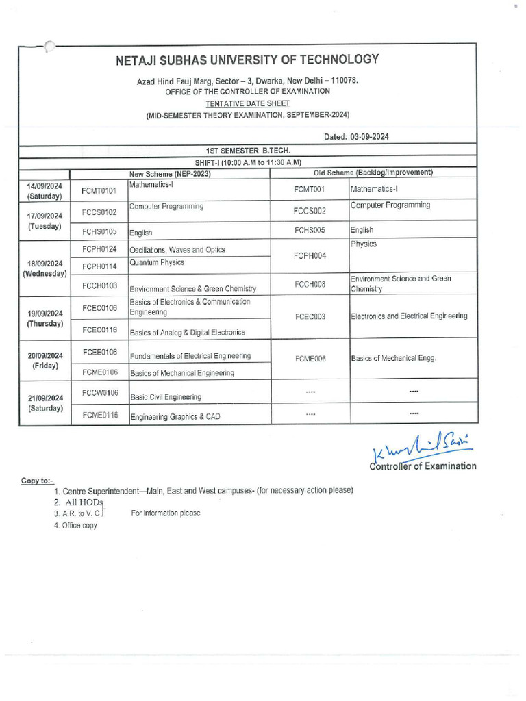 Tentative Date Sheet - Compressed | PDF | Applied Mathematics | Numerical Analysis
