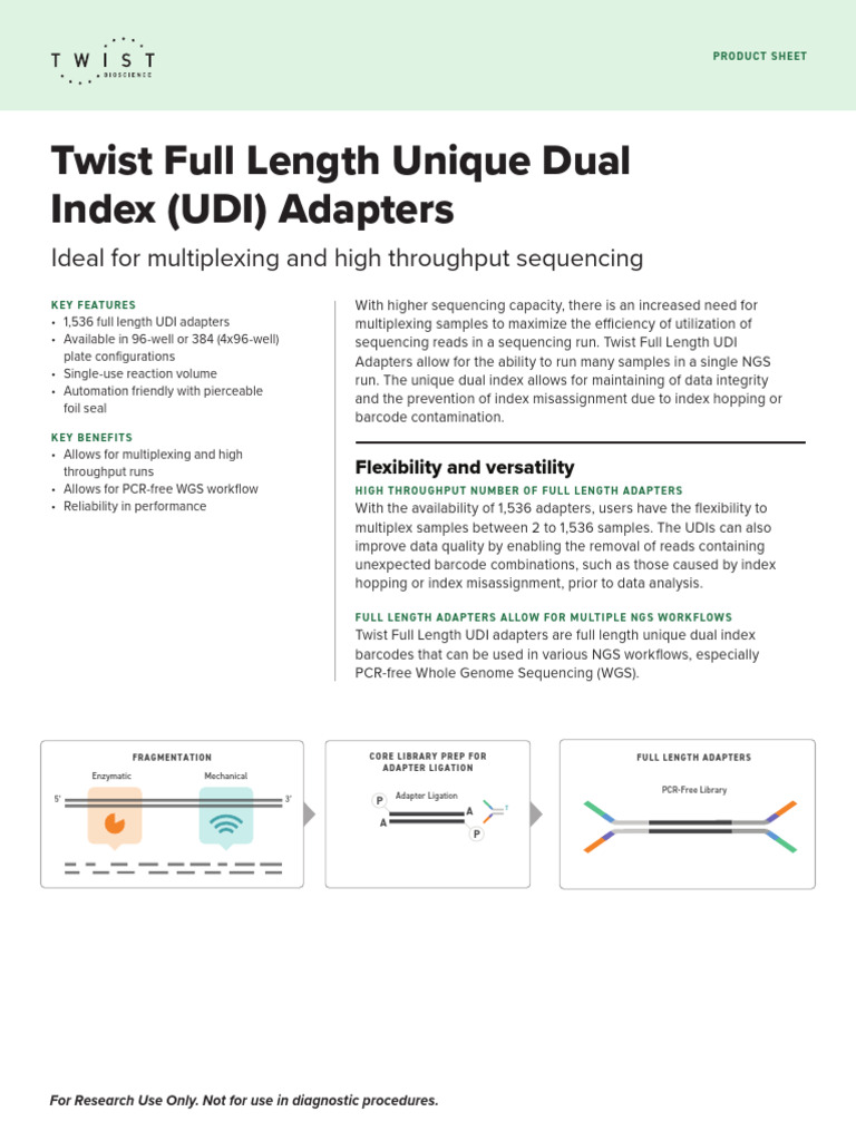 DOC-001429 Full Length UDI Adapters REV1 | PDF | Dna Sequencing | Bioinformatics