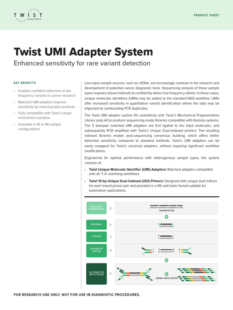 Twist UMI Adapter System for NGS | PDF | Dna Sequencing | Polymerase ...
