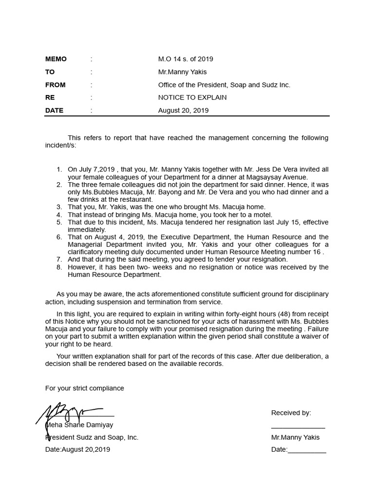 Sample Written Notice | PDF