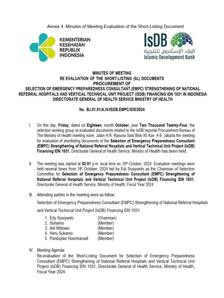 Shortlist Vendor ANNEX 4 | PDF | Jakarta | Joint Venture