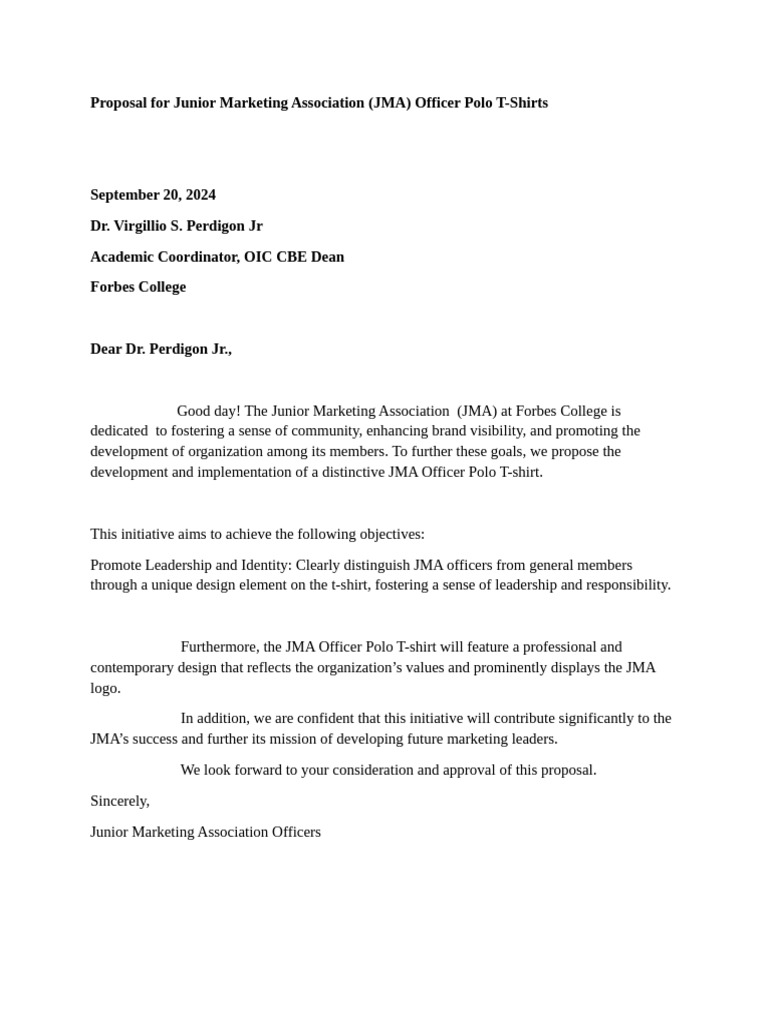 JMA POLO T SHIRT PROPOSAL edited | PDF
